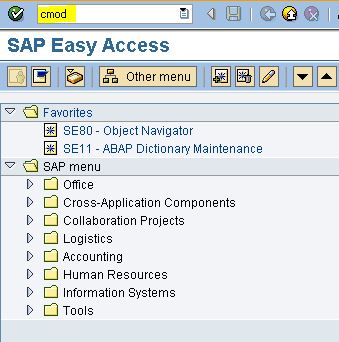 SAP ABAP 4 Tutorial: Function Exit or Customer Exit