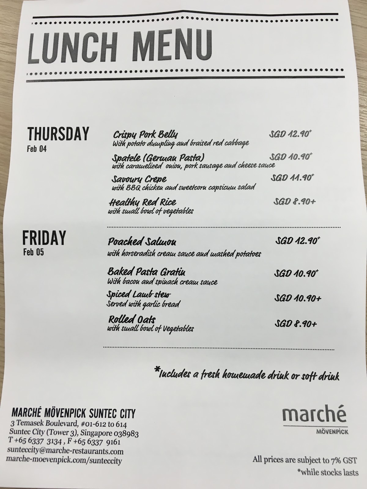 Marche Restaurants - Prices in Singapore