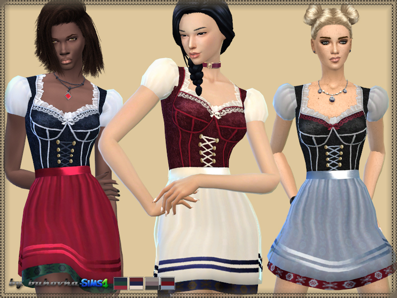 Sims 4 CC's - The Best: Dress Oktoberfest 2 by Bukovka