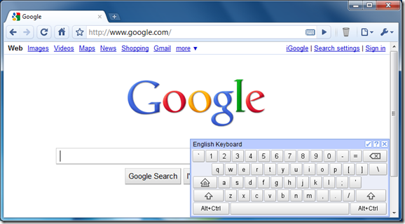 Achoshare: Google Chrome Virtual Keyboard