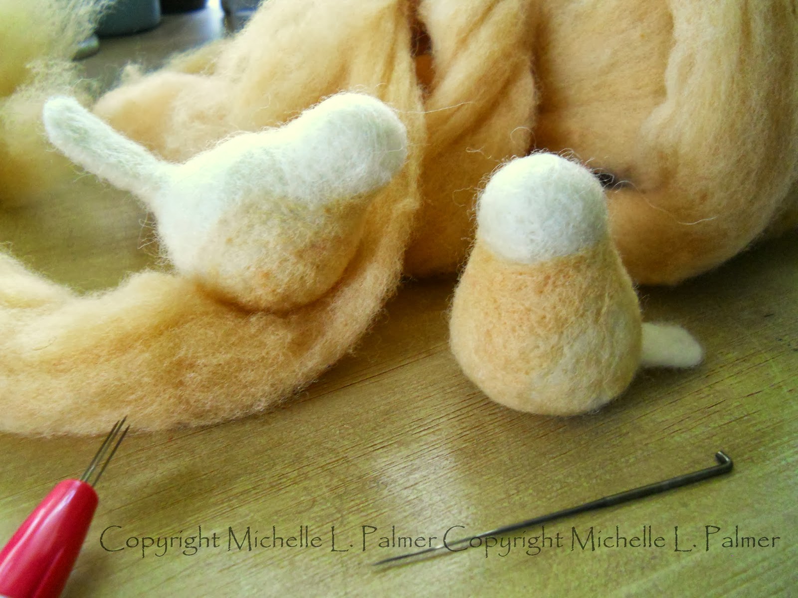 Michelle Palmer: Needle felted Chickadee pair~