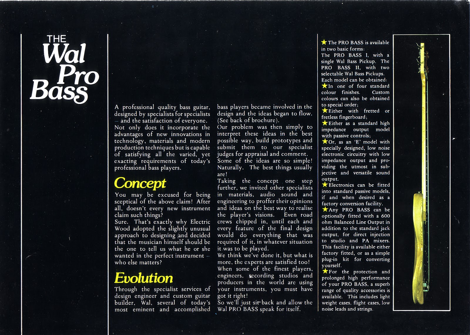 A HISTORY OF WAL BASSES: "Production line" basses (The Pro Series Basses)