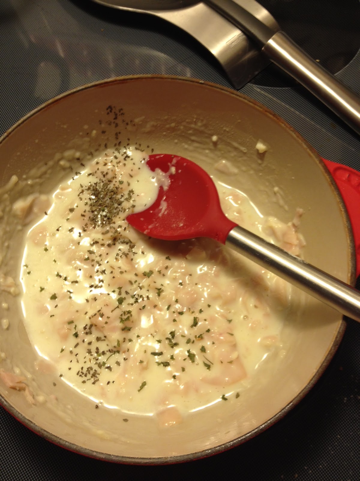 Being Vivacious: Use Up Your Cold Cuts!: Creamy Turkey Pasta