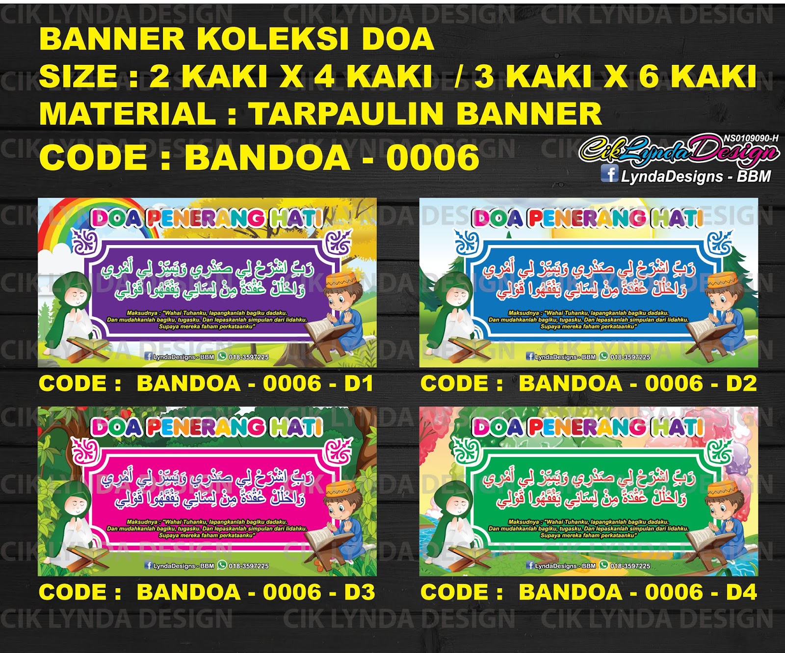 CIKLYNDA DESIGN BBM - BANNER & BUNTING SEKOLAH: BANNER KOLEKSI DOA