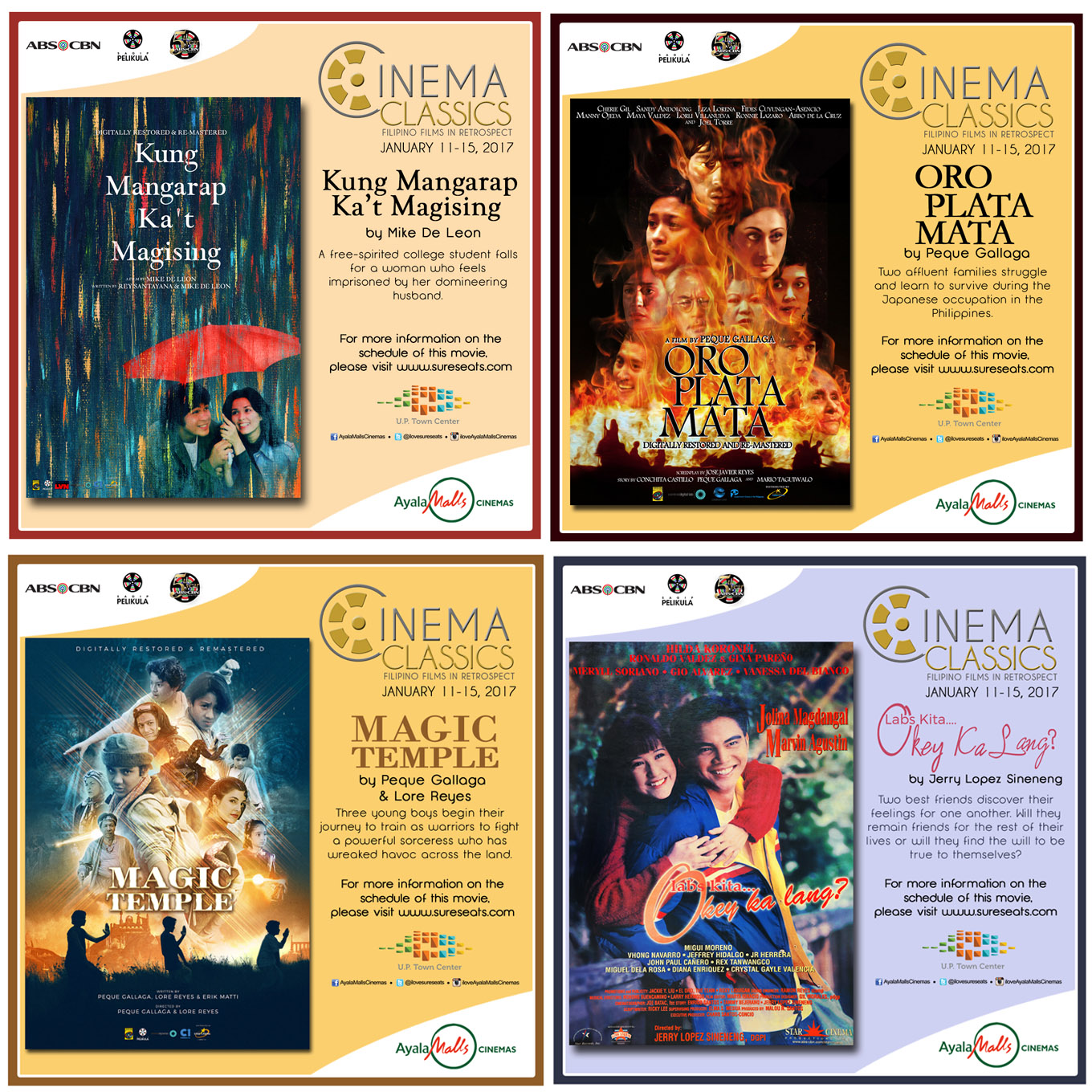 Ayala Cinemas at U.P. Town Center to Showcase Filipino Classic Films ...