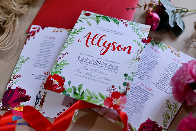 Red Enchanted Forest Themed Debut Invitation - Stunro CreativeWorks