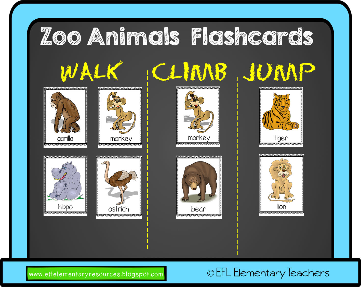 EFL Elementary Teachers: Zoo animal move ( Resources for Elementary ESL)