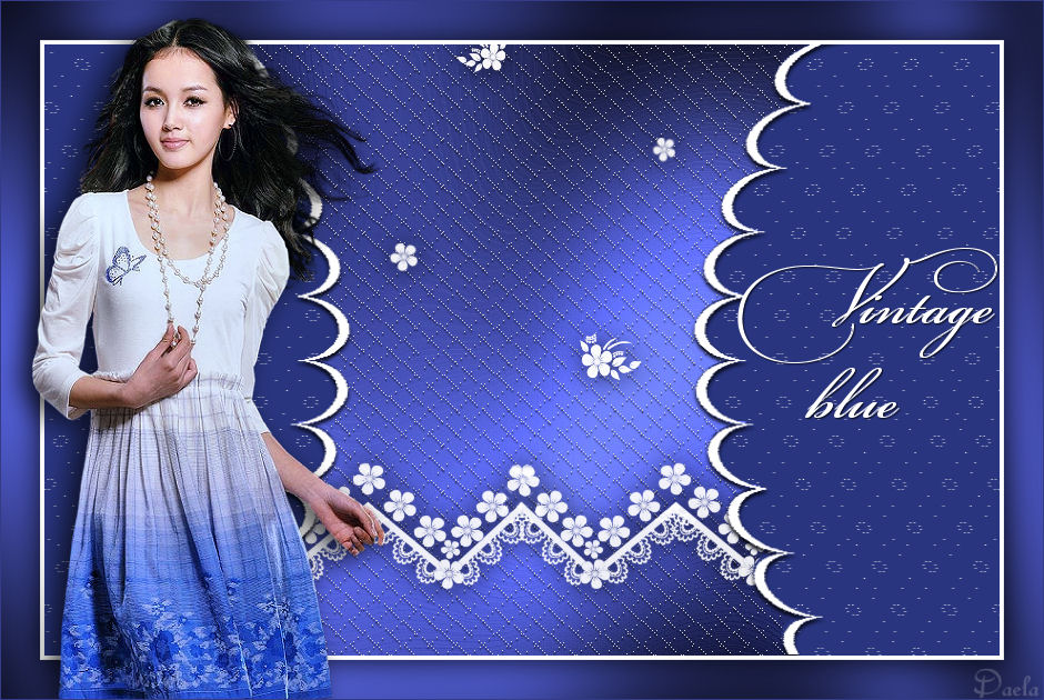 PSP imagens e cores: Mary Tutorial - Vintage Blue