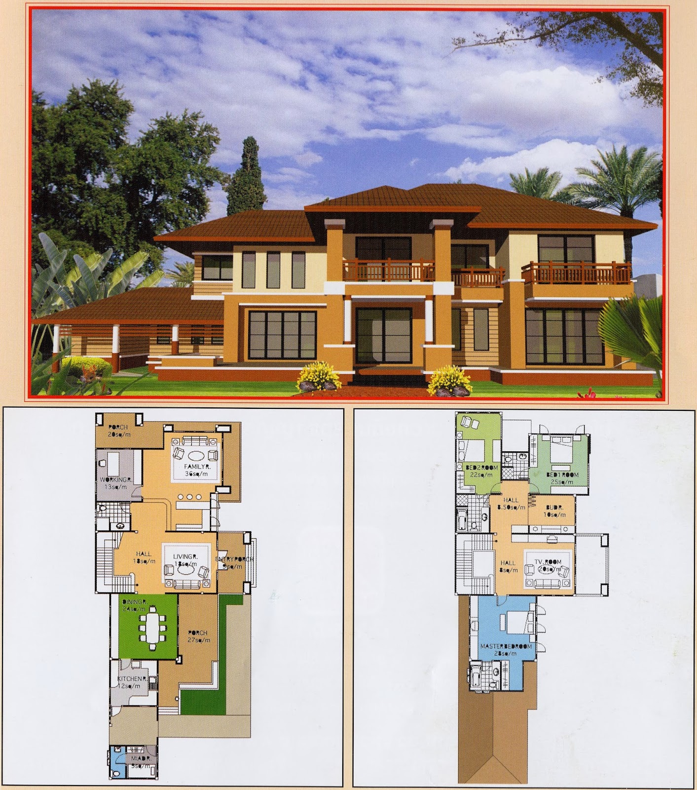 Architecture & Art: Khmer - Thai Villa House Plan - Collection 01