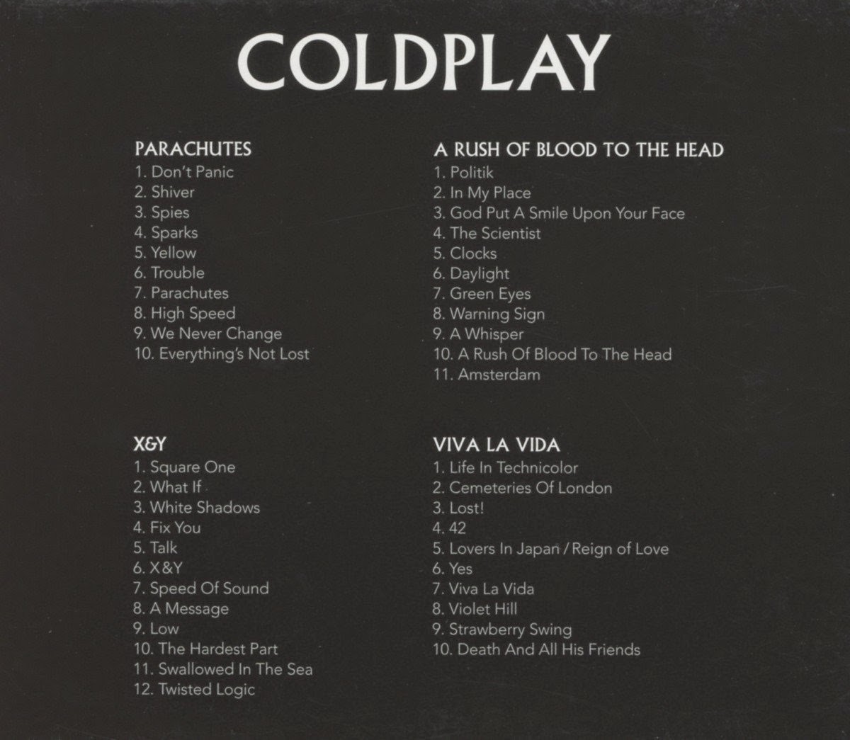 OMISSO RECORDS: Coldplay – Coldplay- Box 4 CDs – Catalogue Set