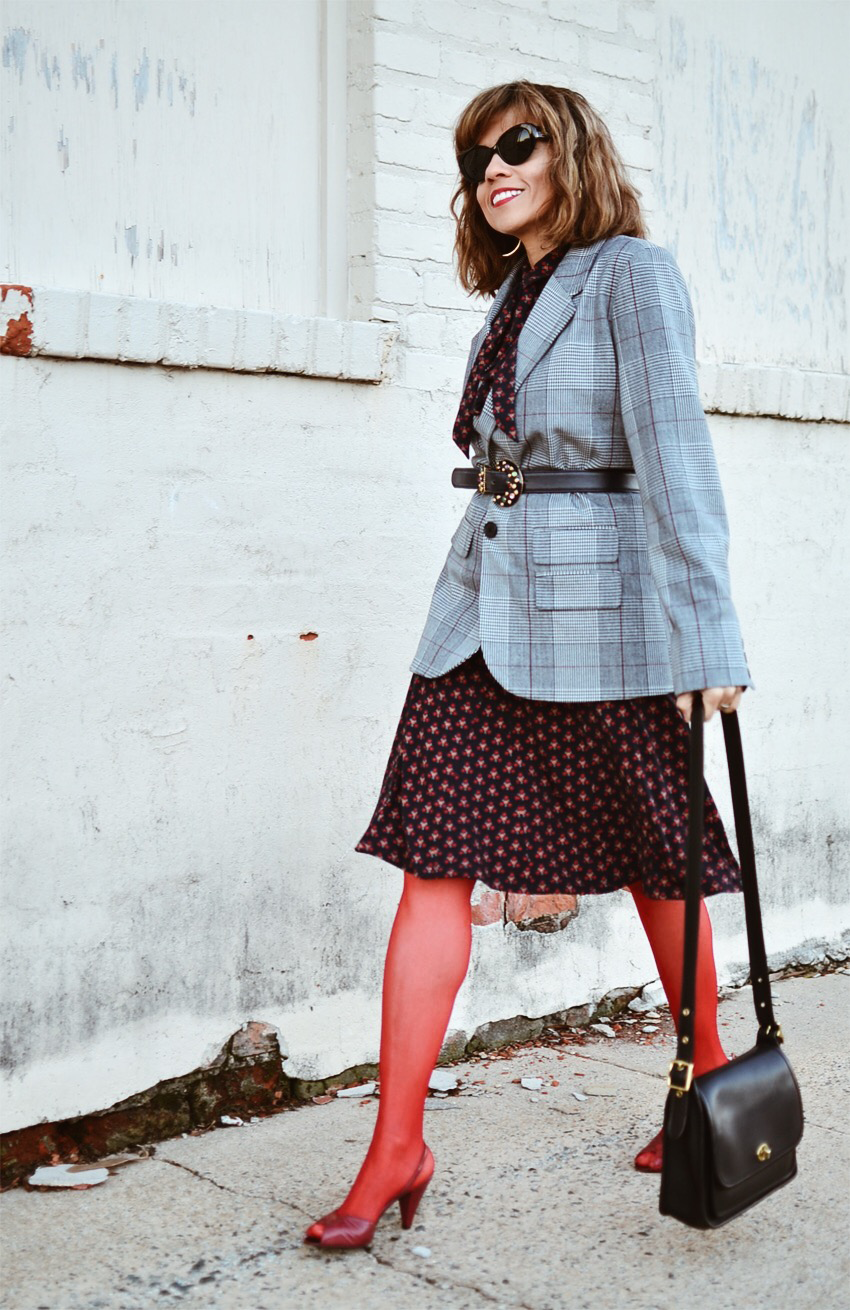 Monday Work Outfit With Colorful Tights | MY SMALL WARDROBE