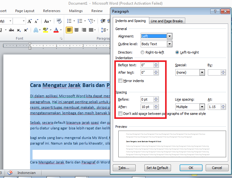 Cara Mengatur Jarak Baris dan Paragraf di Word - SIAP UJIAN