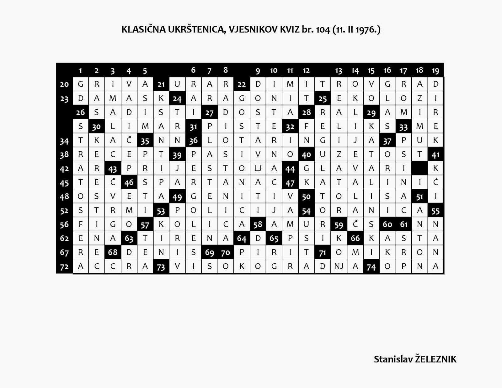 ENIGMAGIKA: Ukrštenica starog Stanislava