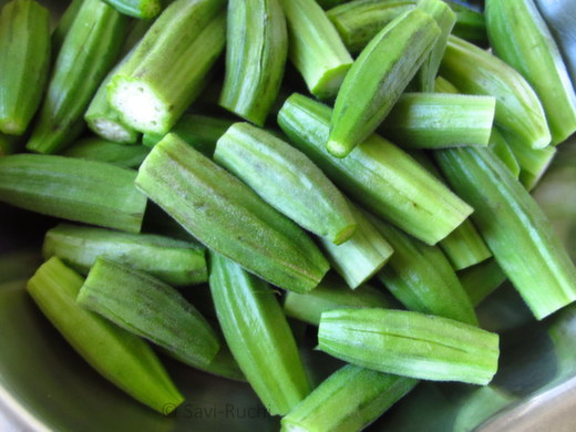 Savi-Ruchi: Bharwan Bhindi | Okra Stuffed with Indian Spices : Punjabi ...
