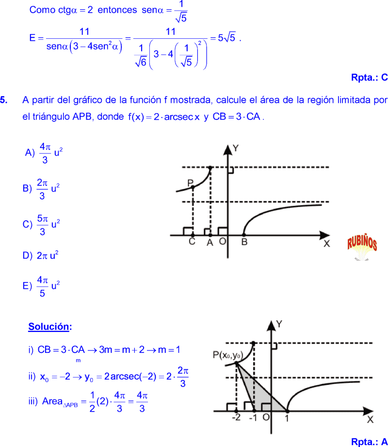 FUNCIONES TRIGONOMETRICAS INVERSAS EJEMPLOS Y EJERCICIOS RESUELTOS