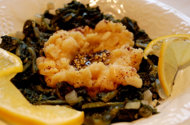 garden2gourmet: Fava and Greens (Foole M'Damas and Greens)