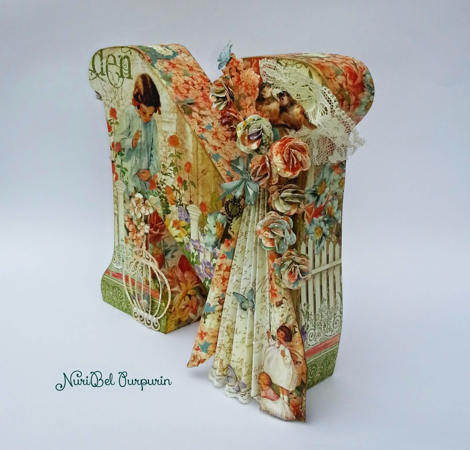 EL FIELTRO EN MIS MANOS: Taller de Scrapbook ,letras de madera decoradas