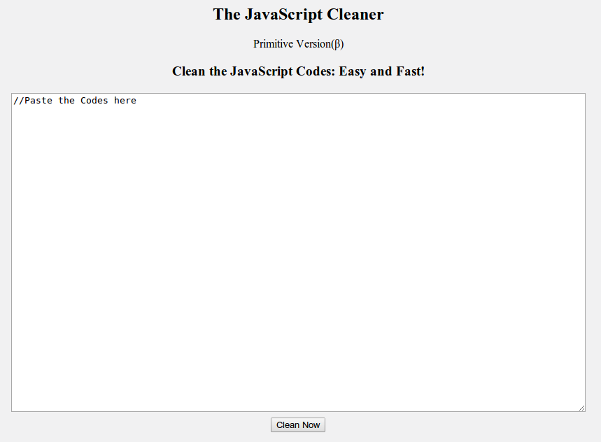 Made A Javascript Cleaner ~ Sushant Kafles Blog