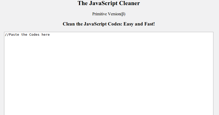 Made A Javascript Cleaner ~ Sushant Kafles Blog