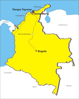 Viaja por Colombia: Parque Nacional Tayrona: MAPA