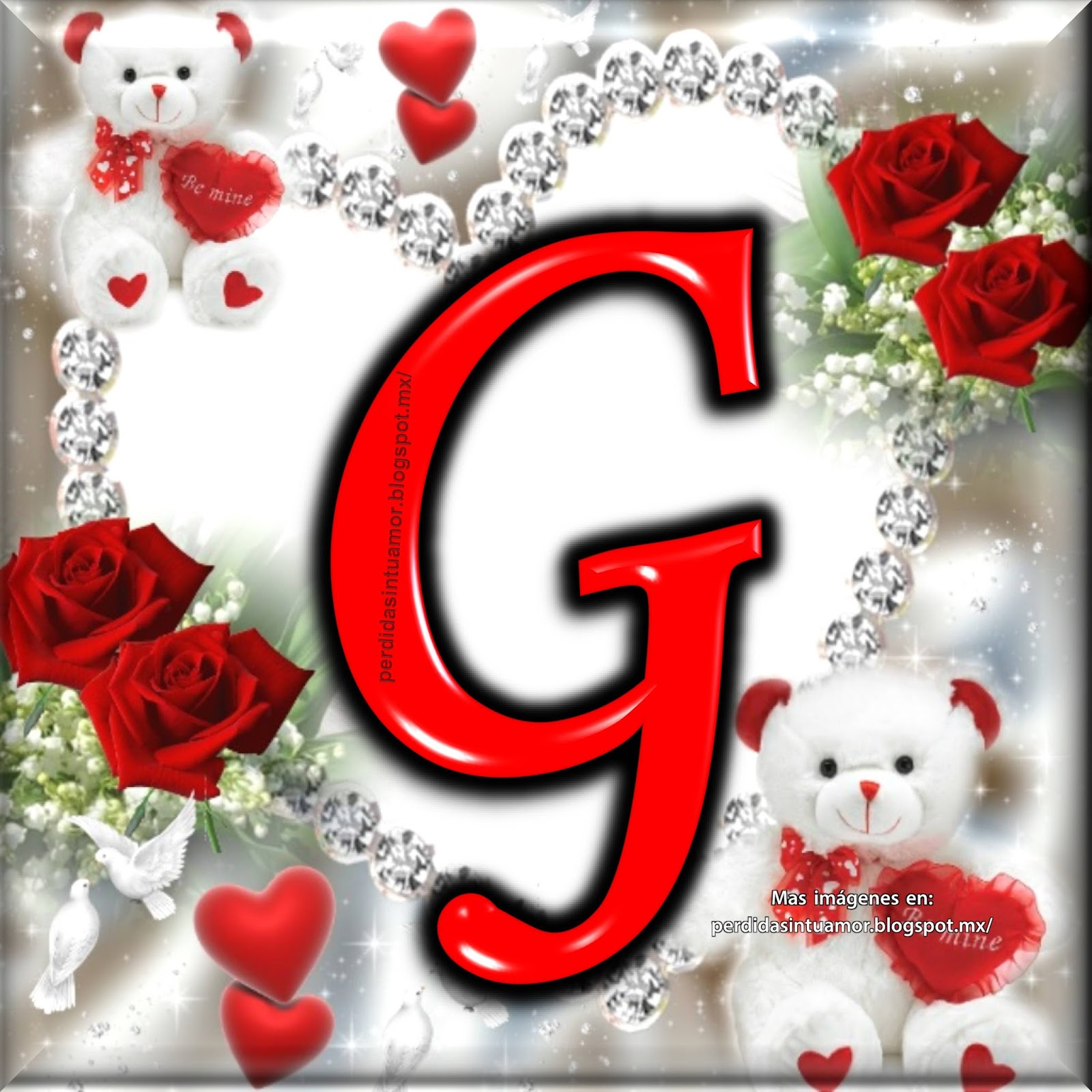 FRASES PARA TI: CORAZÓN DE OSITO CON TU INICIAL G