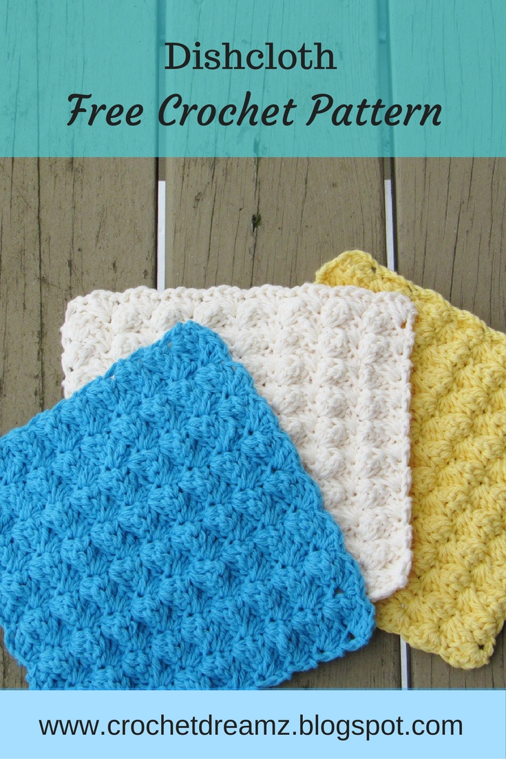 Dishcloth or Washcloth Crochet Pattern, Free Crochet Pattern - Crochet ...
