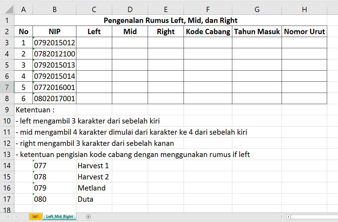 Latihan Left Mid Right dan if left - jarepati