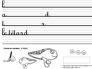 Maternelle: Un poisson est un poisson, écrire en cursives