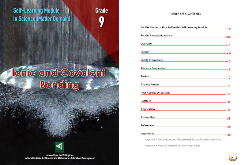 Grade 9 Self-Learning Module on Ionic and Covalent Bonding now ...