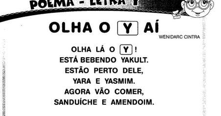 Poema e atividades com a letra Y. - Aprender e Brincar