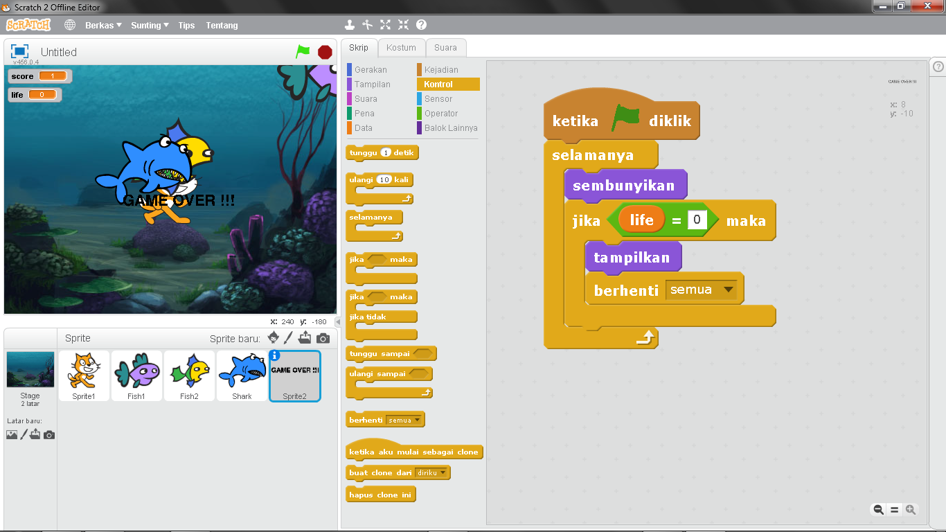 TUTORIAL PEMBUATAN GAME MENGGUNAKAN SCRATCH 2