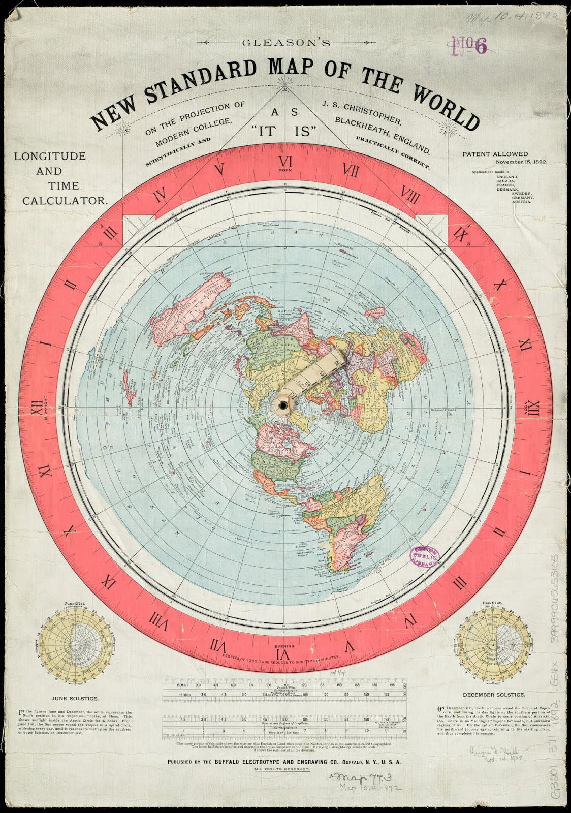 Flat Earth Matters: 29) แผนที่โลกแบนของ Alexander Gleason ปี 1893