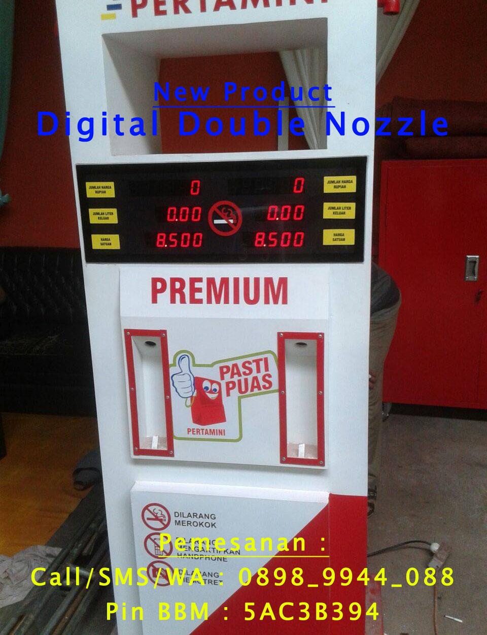 Pertamini Digital Double Nozzle Drum Diluar - Pom SPBU Mini