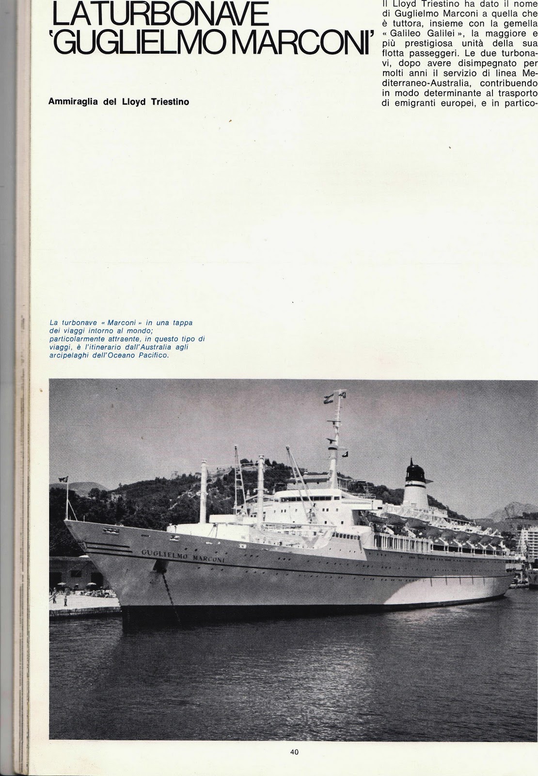 SS "GUGLIELMO MARCONI" during a world cruise