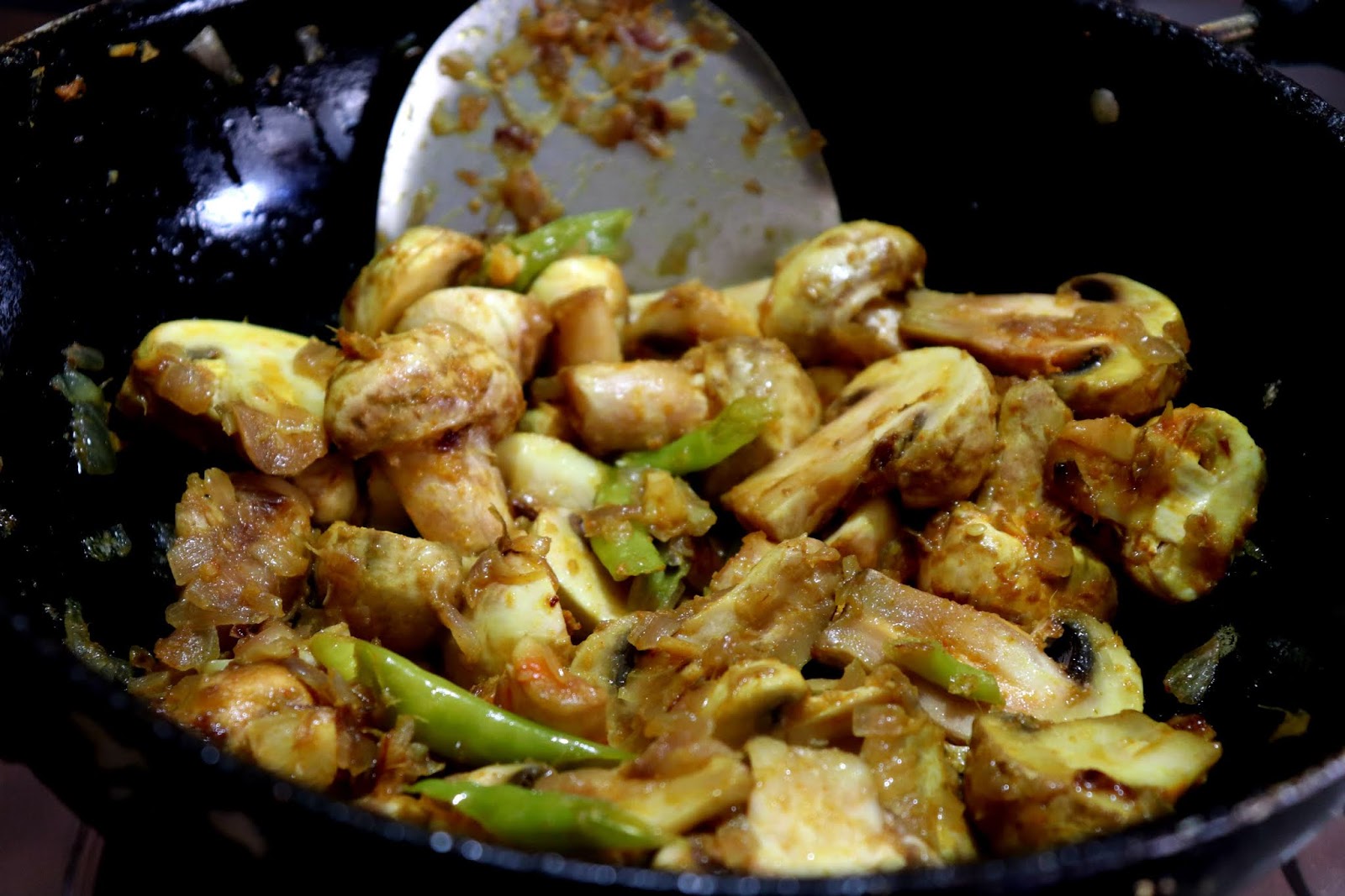 Blessy's Kitchen: Mushroom Chilli/ Chilli Mushroom/ Button Mushroom ...