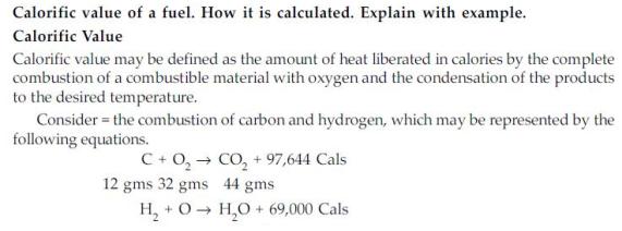 Vedupro: Calorific Value of a Fuel, Measurement of Calorific Value ...