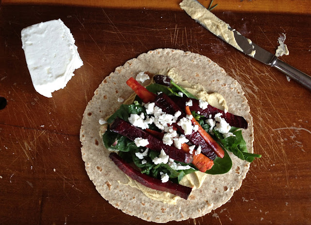 Deep Roots: Roasted Root Vegetable and Hummus Wrap