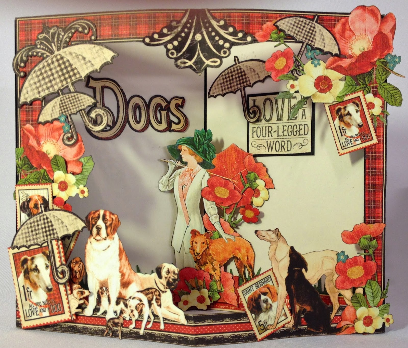 Graphic 45 Raining Cats & Dogs Dimensional Scene Card | annes ...