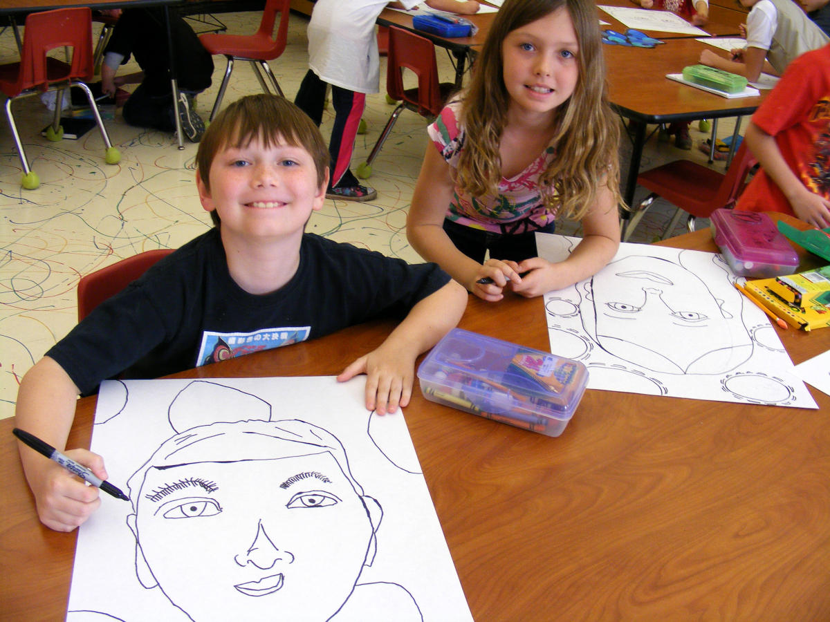 Suffield Elementary Art Blog!: 3rd Grade Watercolor Crayon Self ...