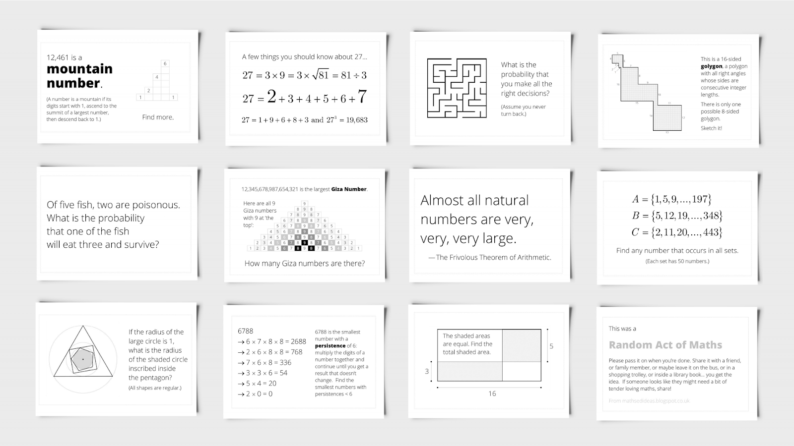 Maths Ed Ideas: RESOURCES