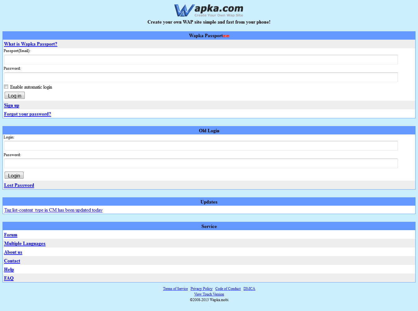 MobPunch - latest tech update!: Making A fab Mobile Site With Wapka.mobi