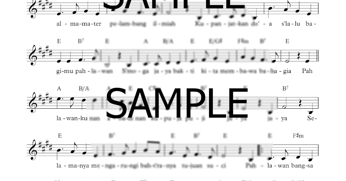 Contoh Hasil Pesanan Menulis Partitur Not Balok Lagu Hymne - Jasa ...