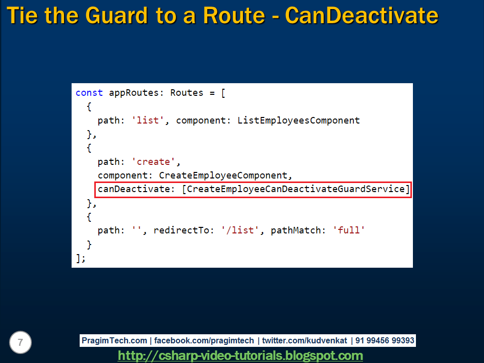 Sql Server Net And C Video Tutorial Angular Route Guards Slides