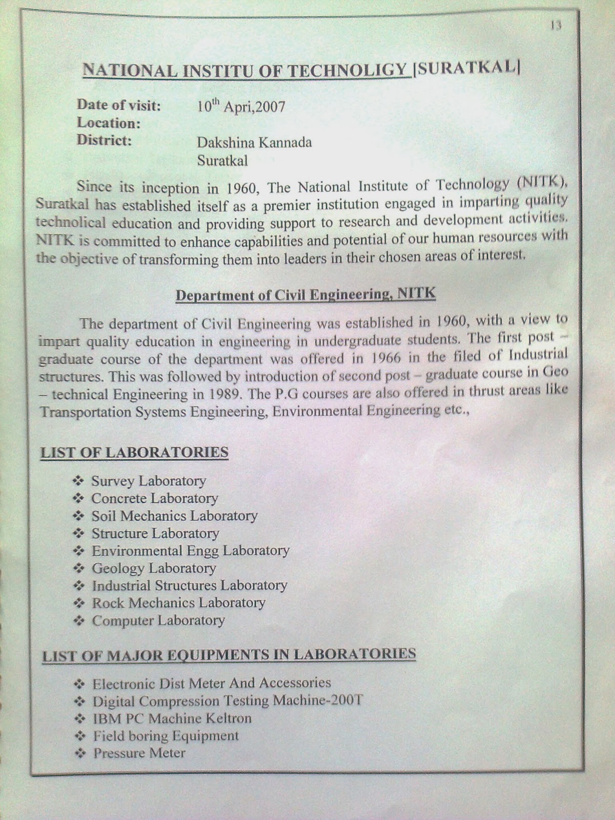 Picture Perfect: TECHNICAL TRIP PROJECT REPORT : UVCE CIVIL ENGINEERING ...