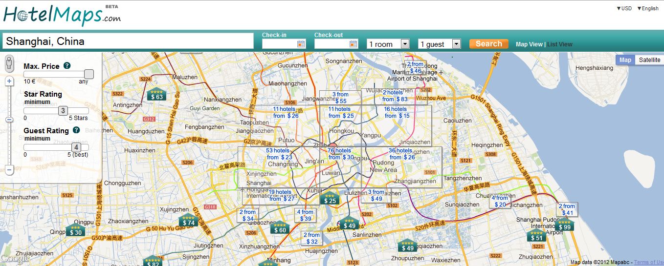 Living Online: Search Hotels On Map