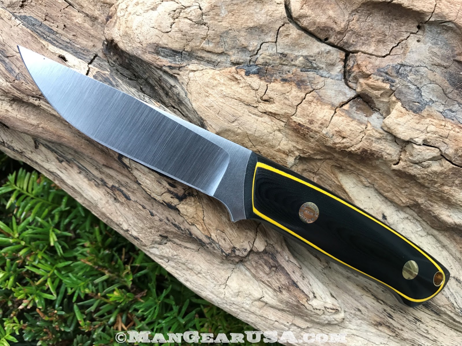 Man Gear: Bob Dozier Knives Slim Personal K-7 with Yellow Stripe