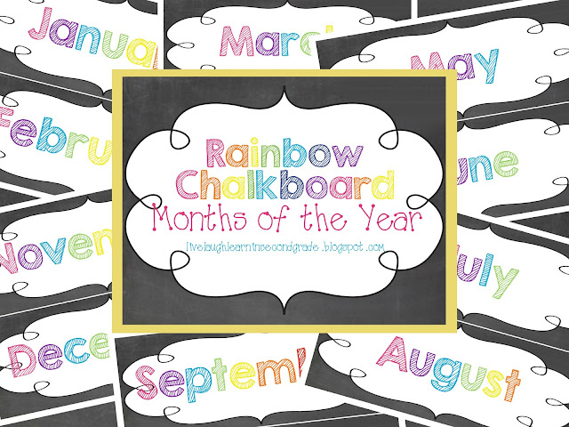 Live Laugh & Learn in Second Grade: Rainbow Chalkboard Calendar Numbers ...