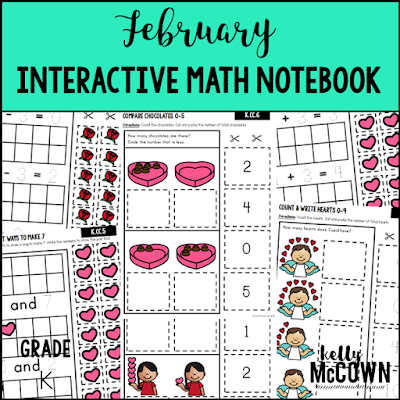 Kelly McCown: February Interactive Math Notebook Kindergarten