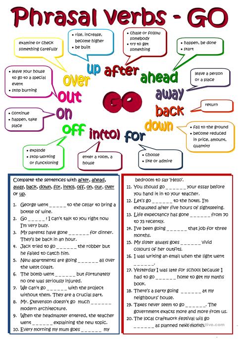 Phrases with go, Phrasal verbs with go