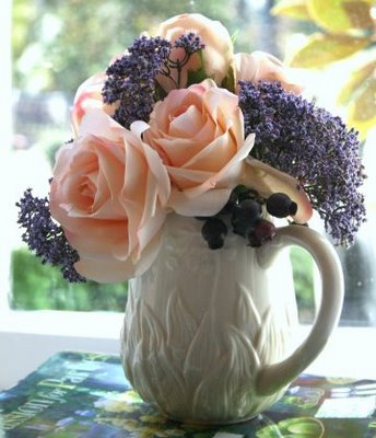Sherri's Jubilee: White Pitchers and Flowers = Beauty
